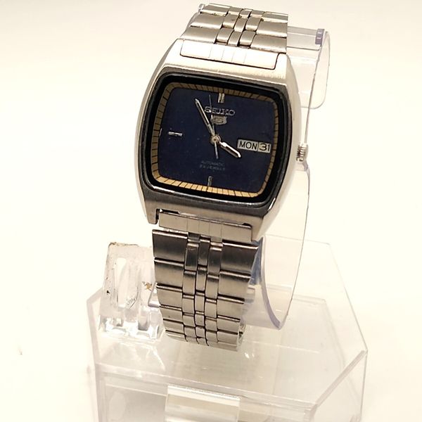 Vintage Seiko Automatic Day/Date Men's Wrist Watch Jubilee Band Blue ...