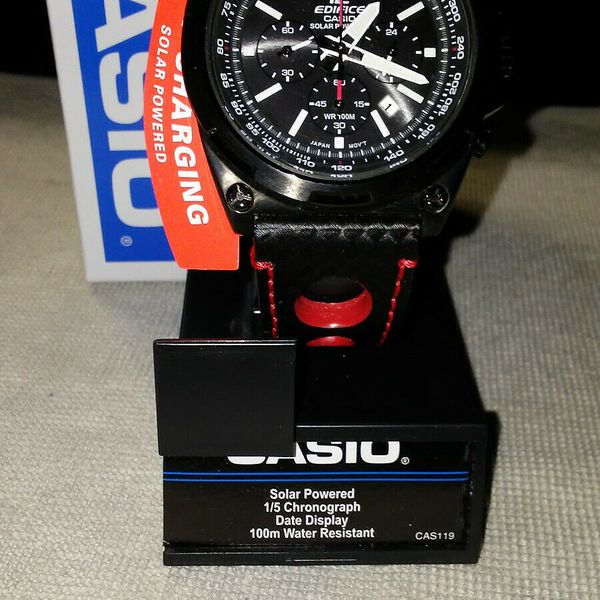 Casio Edifice Men's Solar Tachymeter 44mm Black Quartz Watch EFR545SBPB ...