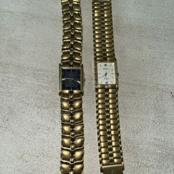 Elgin Diamond Mens Quartz Gold Tone Bracelet Watch 164 FLS 150-040 763/ ...