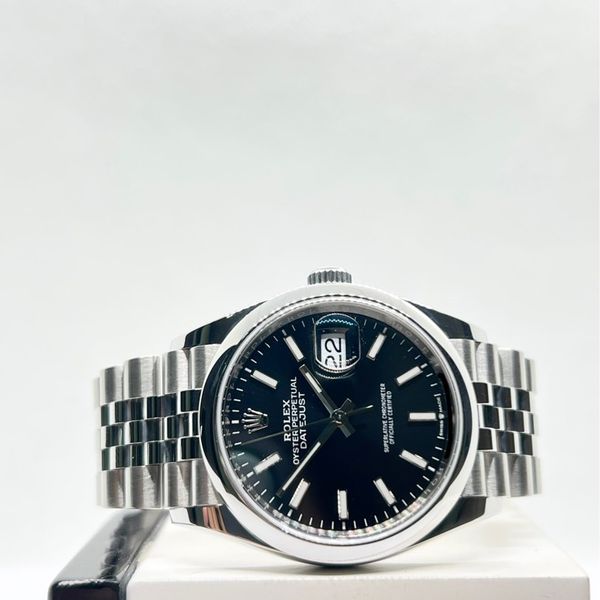 Pre Owned Rolex Oyster Datejust 36 126200 Black Dial Automatic Steel ...