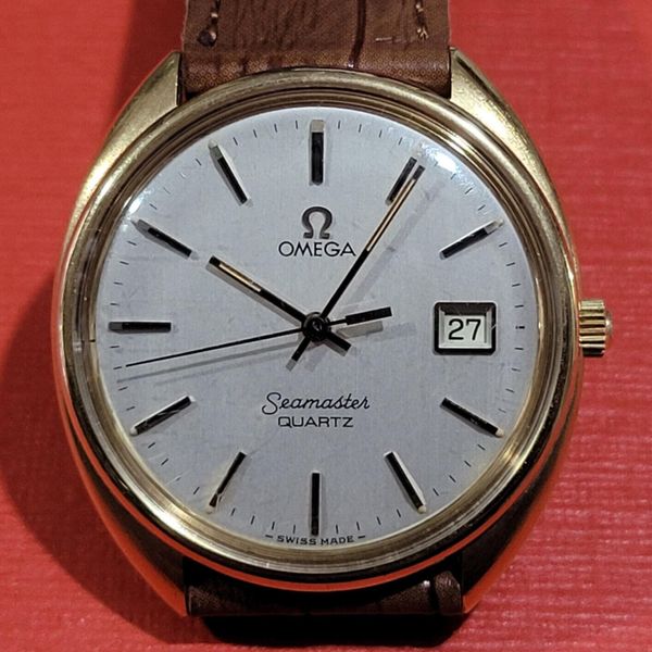 OMEGA SEAMASTER QUARTZ 1342 MENS WATCH GOLD PLATED MENS WATCH ...
