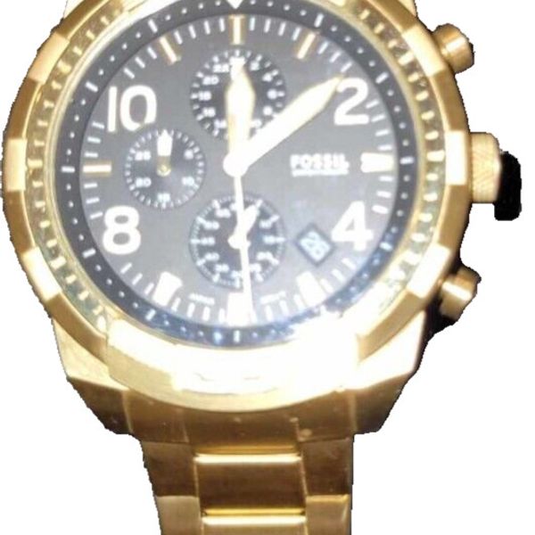 FOSSIL Bronson Men's Chronograph Analog Gold Wrist Watch FS5877 ...