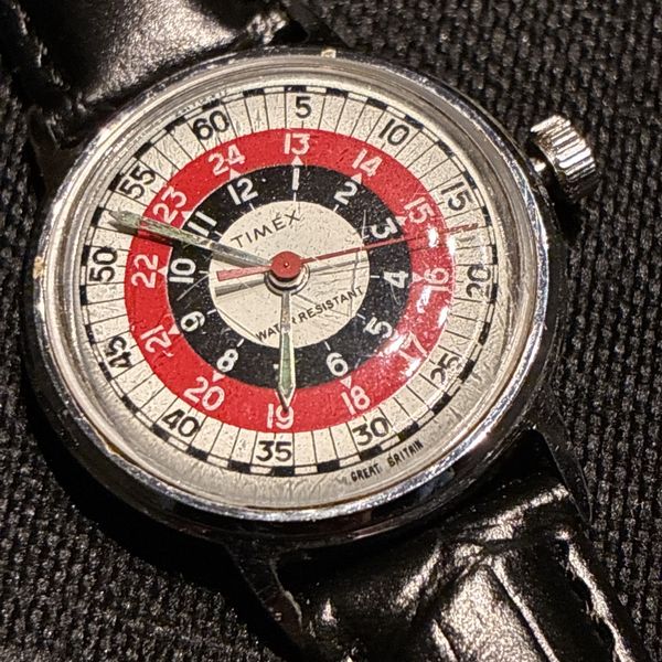 Vintage 1972 Timex Sprite Watch Bullseye Running Stainless Steel Great ...