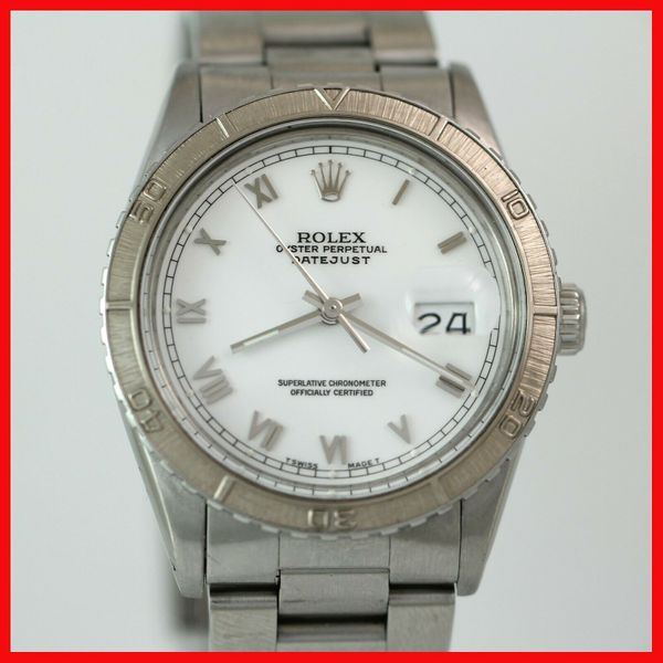 ROLEX DATEJUST 16250 THUNDERBIRD TURN O GRAPH QUICK SET STEEL MENS ...