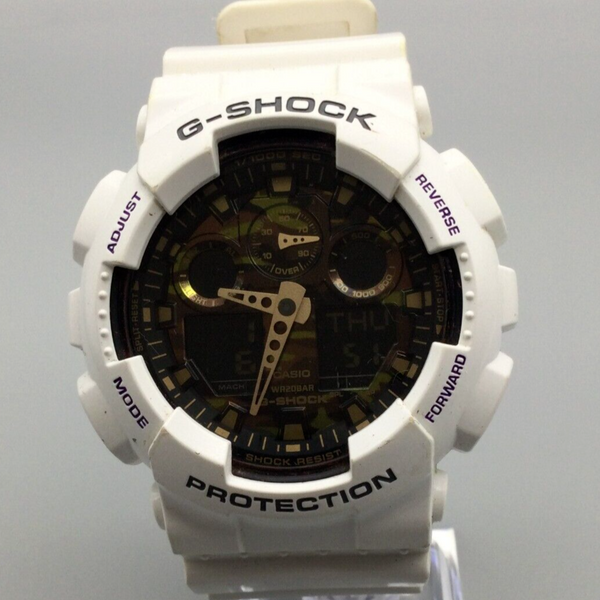 Casio G-Shock Watch Men 51mm White Camo Dial 5081 GA-100CF Alarm New Battery | WatchCharts ...