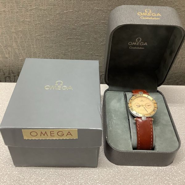 Vintage Omega Constallation Day-Date 33mm 18k Gold Bezel Quartz W/ Box ...