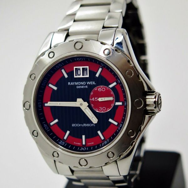 Raymond Weil RW 8300 Sport, original Box, Black Red Dial Quartz Mens ...