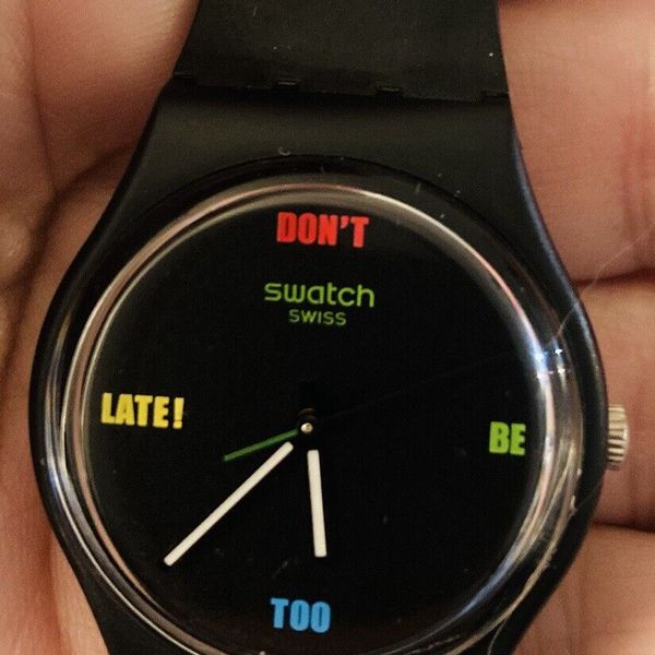Limited Edition Swatch Watch Don't Be too Late & Grey Memphis Back To ...