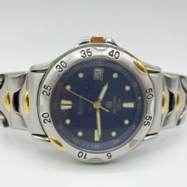 Bulova Millenia 98G90 Solar Men's Watch Blue Dial Parts or Repair ...