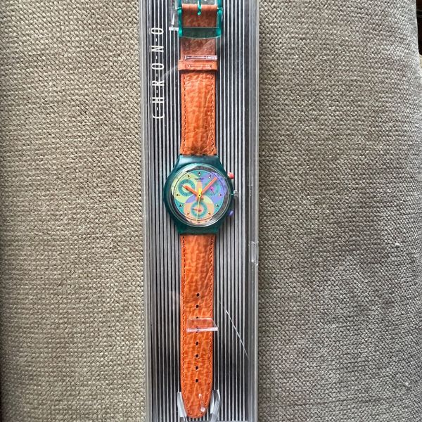 NOS Vintage Swatch Wristwatch Chronograph Sound SCL 102 - 37mm Circa ...
