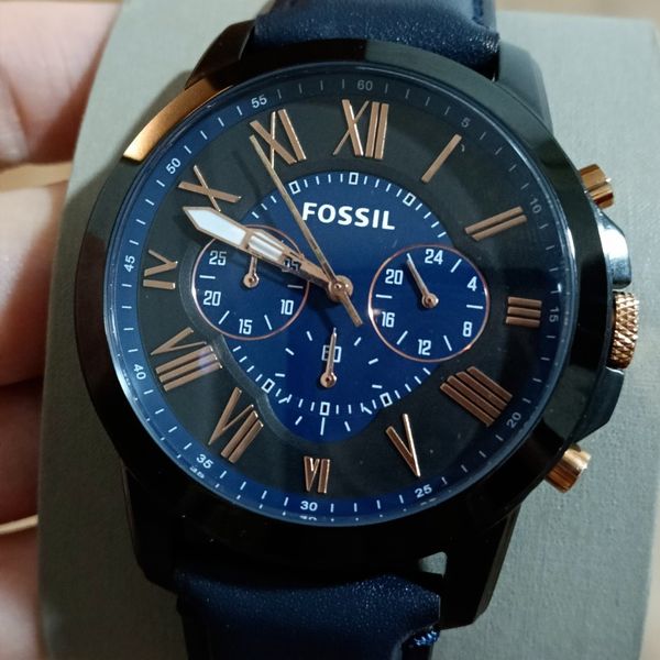 Fossil Watch - Grant Chronograph Navy Leather Watch (FS5061 ...
