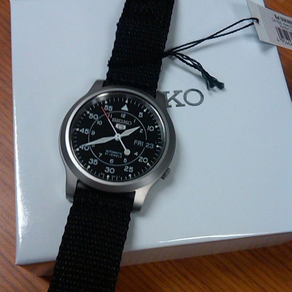 FS: Seiko 5 SNK809 Auto Black Dial Mil Style Watch $70 Shipped CONUS ...