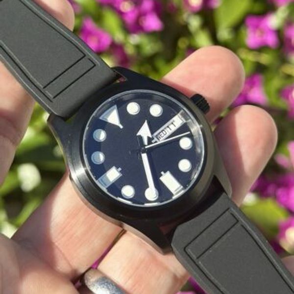 Seiko NH36 Day/Date Movement Automatic Watch Sterile Dial Unbranded ...