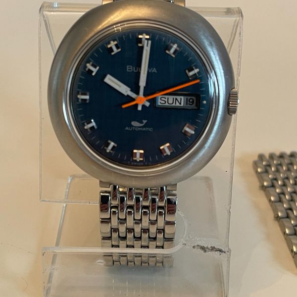 Vintage Bulova Golden Clipper Auto 1970 11ANACB SERVICED 40mm whale Sea ...