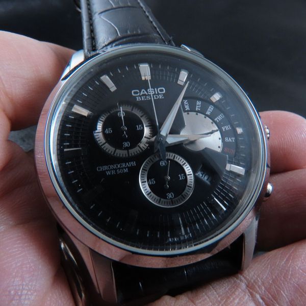BEM-501 Casio Beside Chronograph Daydate Quartz Men Watch | WatchCharts ...