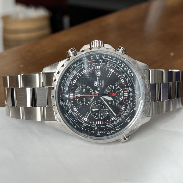 Casio EDIFICE Flight Computer Chronograph Stainless Men's Watch - EF ...