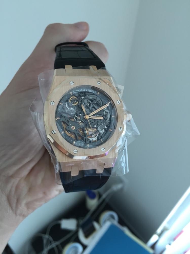 Fs:18k rose gold audemars piguet royal oak openworked 'skeleton ...