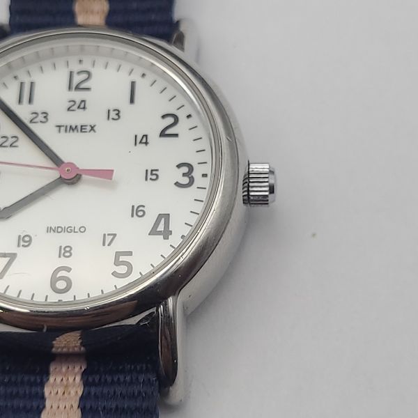 Timex Weekender Quartz Watch Silver White Military Dial Analog New ...