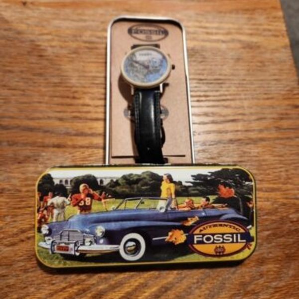 Authentic Fossil Watch In Tin Box | WatchCharts Marketplace