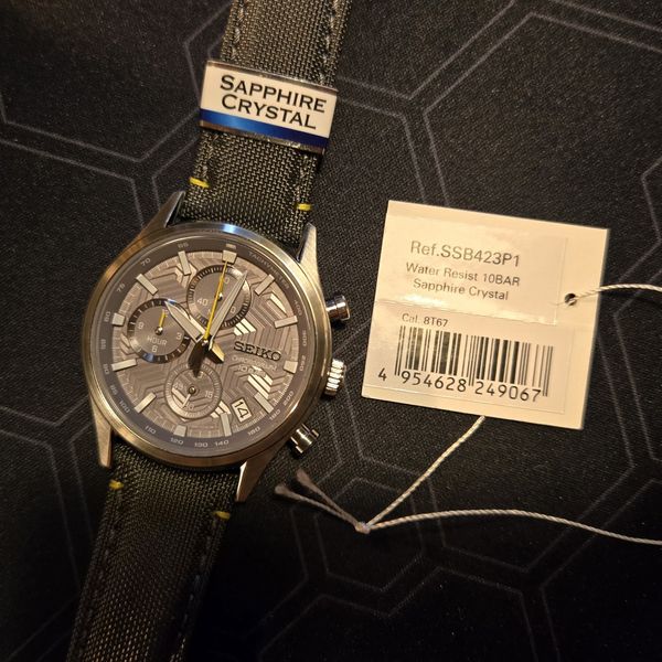 LNIB Seiko SSB423P1 Mecaquartz Chronograph Men's Watch Gray Dial ...