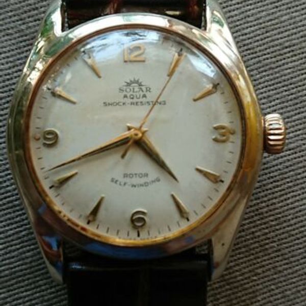 Vintage Eaton Solar Aqua / Tudor 7808 Automatic Watch 10K Gold Filled ...