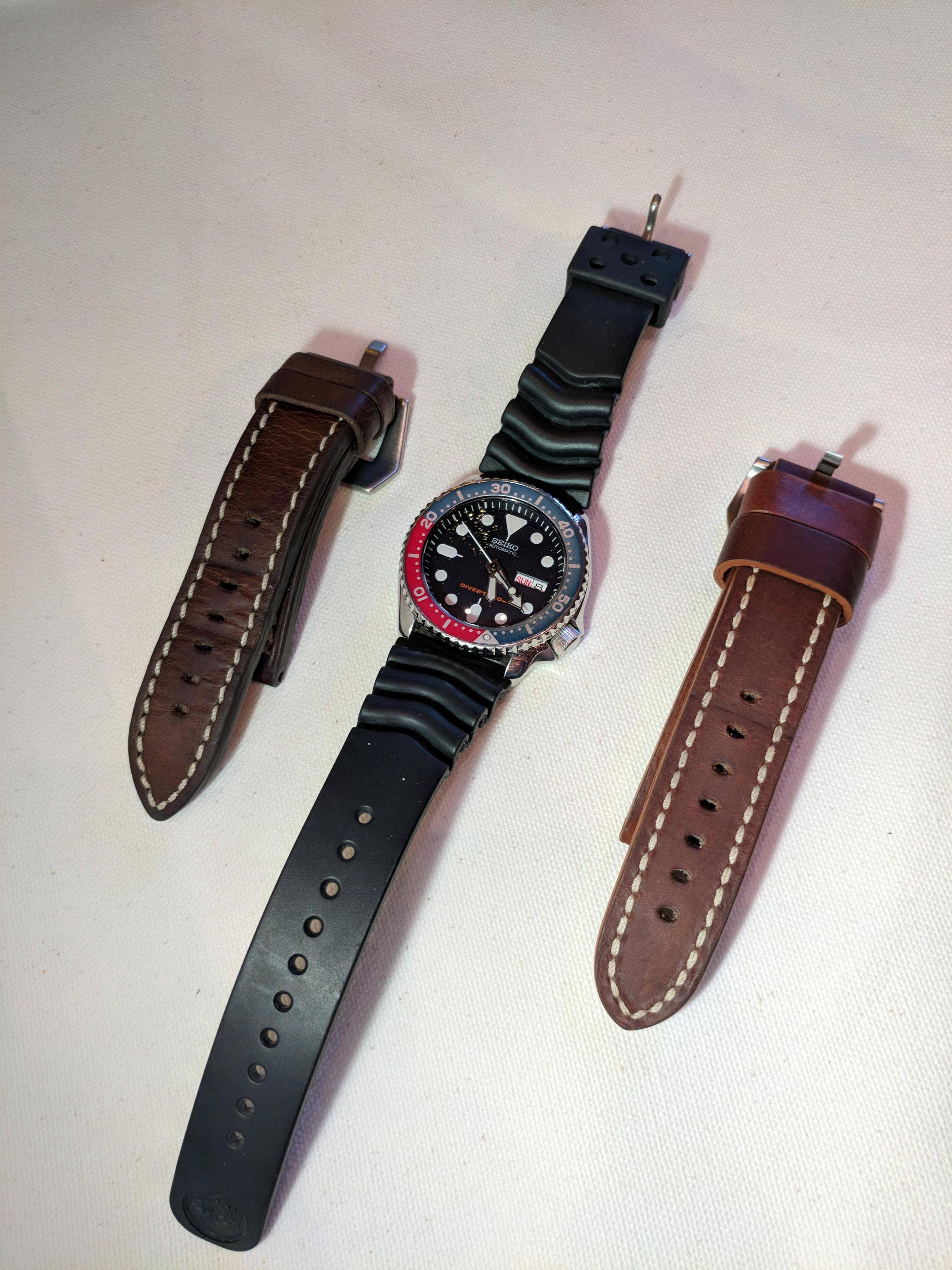 [WTS] Seiko SKX009 with Domed Crystal and TWO Panatime Leather Straps ...