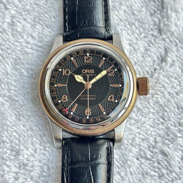 ORIS Four Hands Automatic Calendar 25 Jewels Rose Gold and Steel Swiss ...