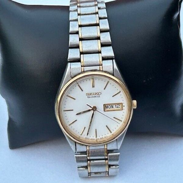 Men's Vintage Two Tone Seiko Quartz Watch 7N43-7A50 | WatchCharts Marketplace