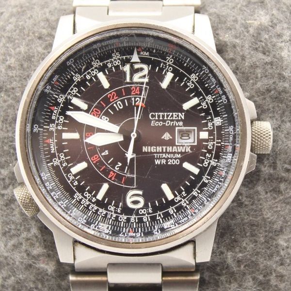 CITIZEN Eco-Drive Nighthawk Titanium Date Solar Light Wristwatch - CB9 ...