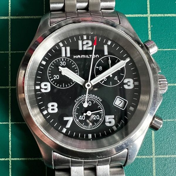 HAMILTON 3832 FIELD CHRONOGRAPH, RECENTLY SERVICED WITH BONUS NATO ...