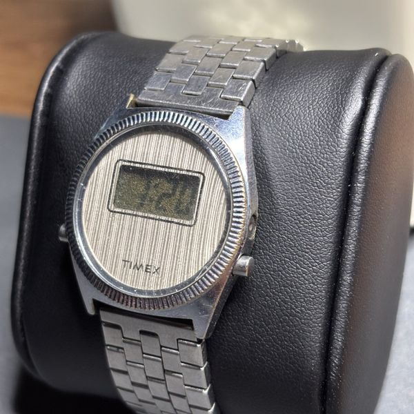 Vintage Timex F Cell Digital Watch Stainless Steel Band New Battery ...