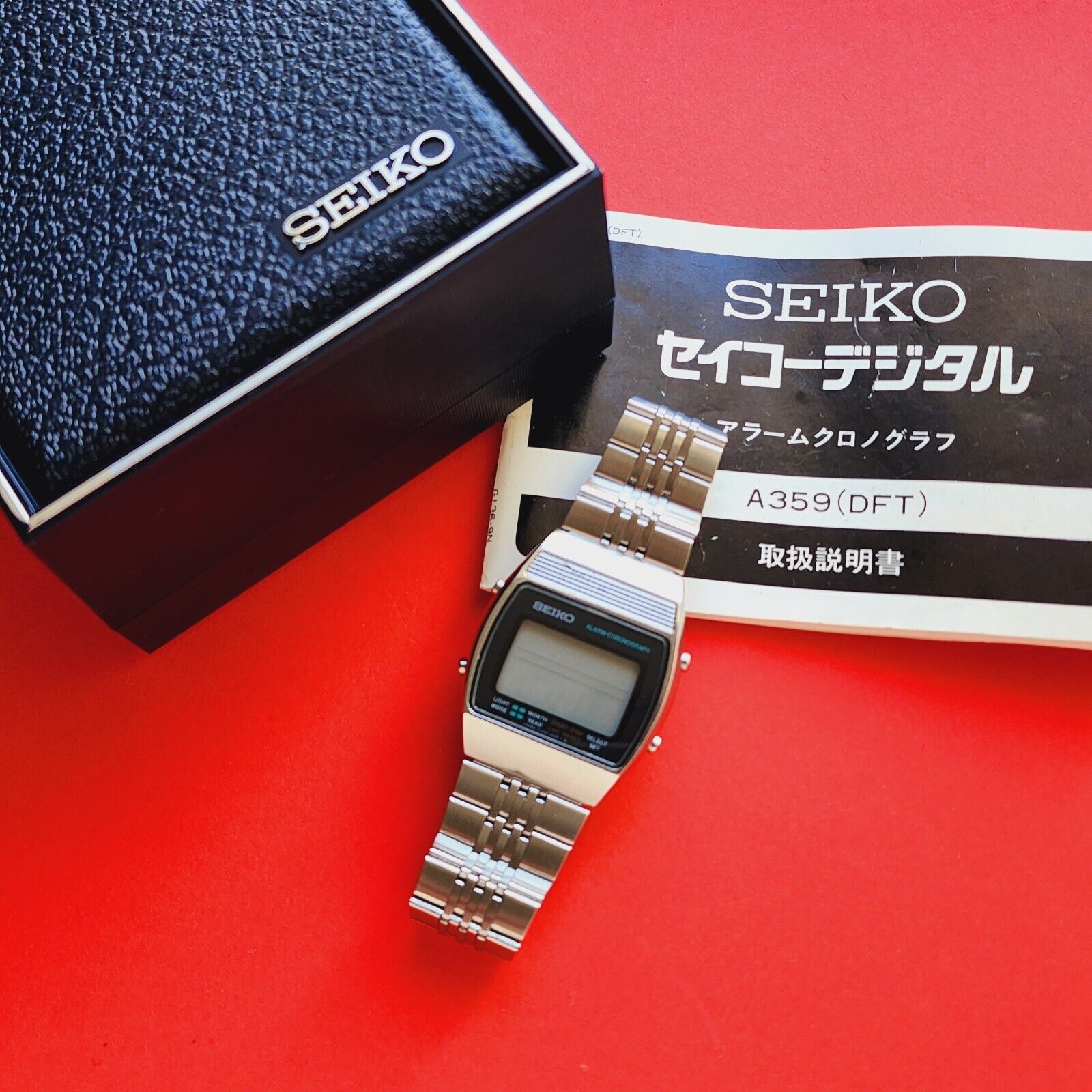 Seiko Alarm Chronograph watch 1980s Vintage With Box & Booklet A359 ...