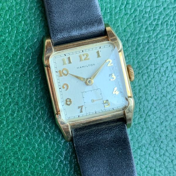 1951 Hamilton "Lambert" Grade 747 17 Jewels 10K Gold Filled Art Deco ...