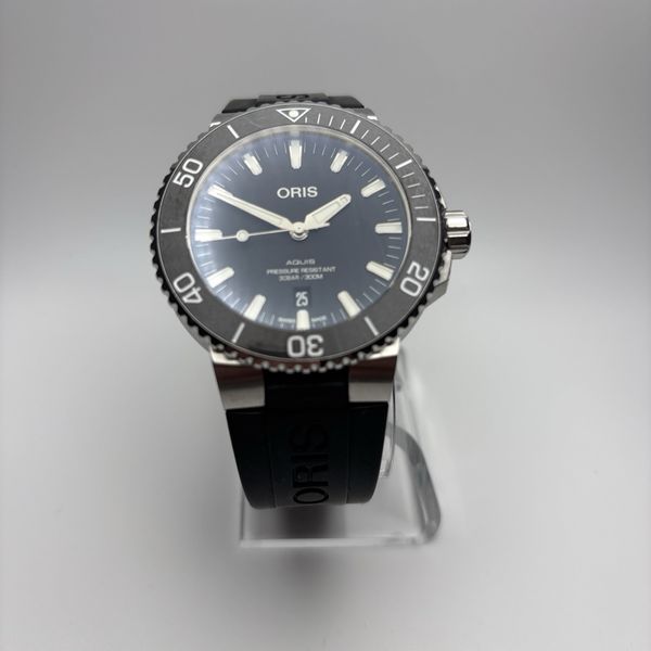 ORIS Aquis 7730 Date 44mm Black Dial Rubber Strap Men's Dive Watch ...