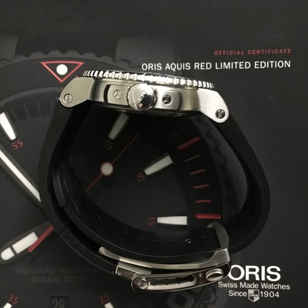 FS: Oris Aquis Red LE w/ 3 yr AD warranty, bracelet, and rubber ...