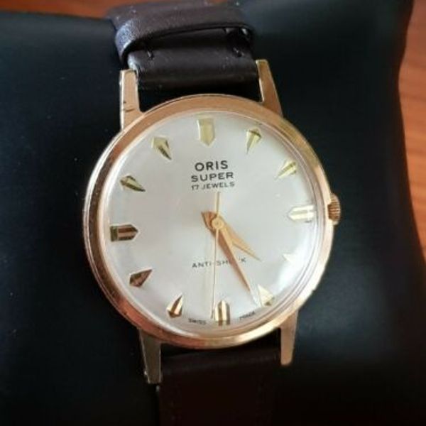 MENS GOLD PLATED VINTAGE ORIS SUPER WATCH ANTI SHOCK 17 JEWEL 482 KIF 33 MM GWO | WatchCharts ...