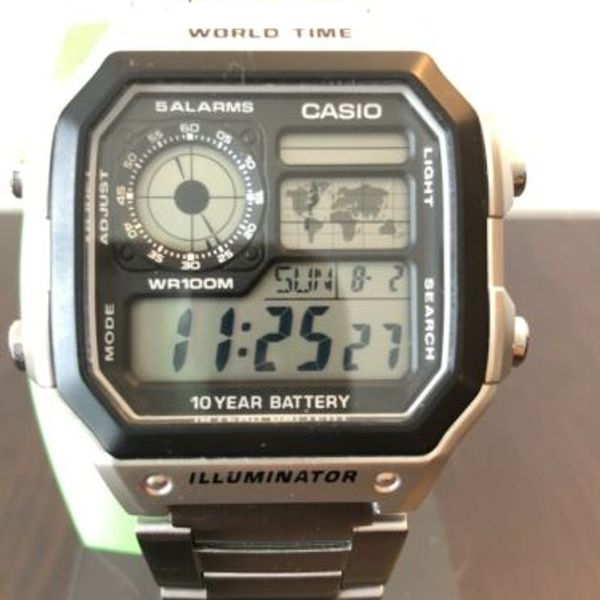 Casio Royale! World Time Digital Watch AE1200WHD-1A Lightly Worn Great ...