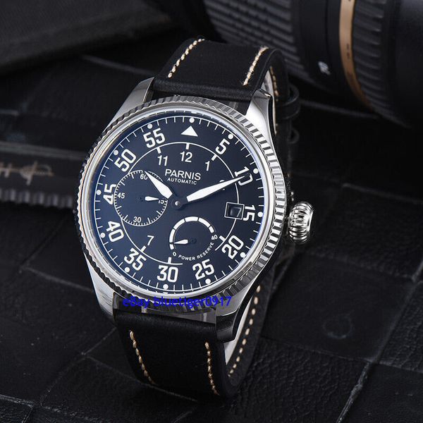 Power Reserve Indicator PARNIS Men's 45mm Automatic Wristwatches ...