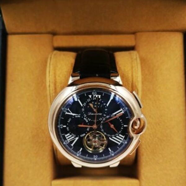 DIASTERIA 3109 Mens Automatic Mechanical Watch - Rose Gold Black Dial ...