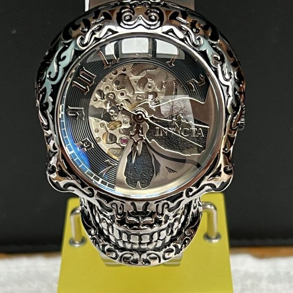 Invicta Artist Skull Automatic Skeletonized Stainless Steel 50mm Watch ...