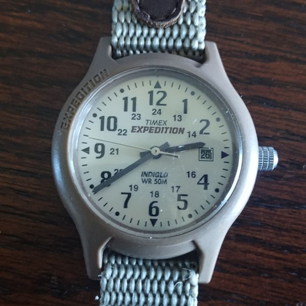 Women's TIMEX Expedition Field Watch, Brown Leather/Canvas Band, 26mm, Indiglo | WatchCharts ...