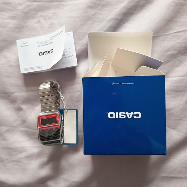 Casio Vintage CA-500WE-4B Heritage Color Red Digital Calculator Unisex ...