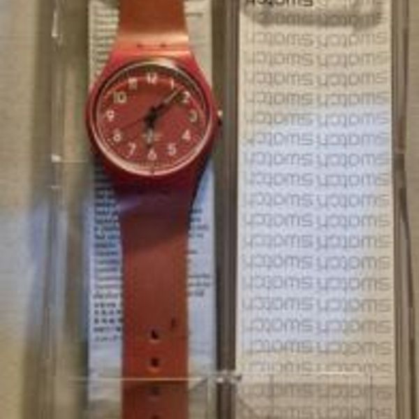 Cherry Red Swatch Watch Working In Original Case | WatchCharts Marketplace