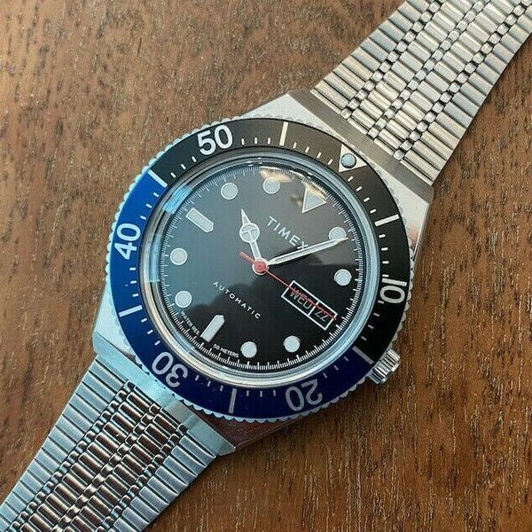 Timex M79 Automatic 40mm Day Date Stainless Steel Bracelet Watch ...