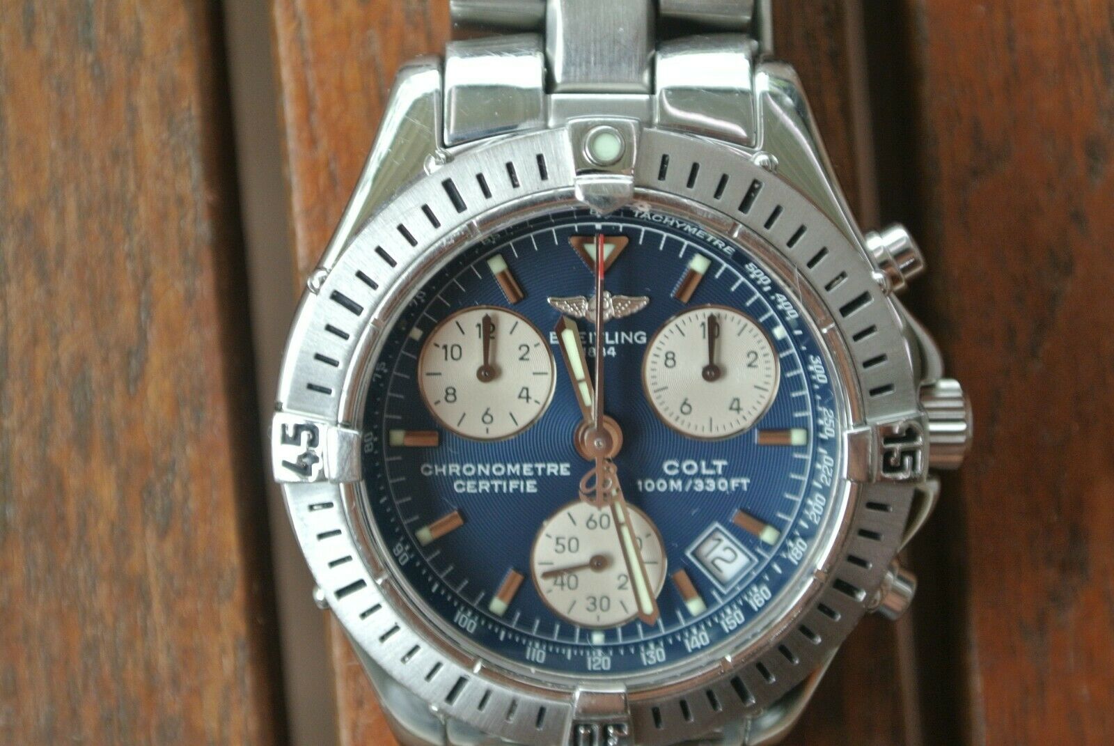 BREITLING Colt Chronograph A73350 Blue Dial Quartz FULL SET | WatchCharts
