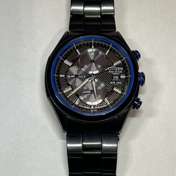 Citizen Eco Drive Chronograph Black Men's Watch B612 | WatchCharts ...