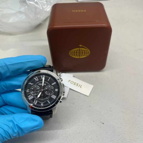 Fossil Grant Black Dial Black Leather Men's Watch FS4812 - NEW ...