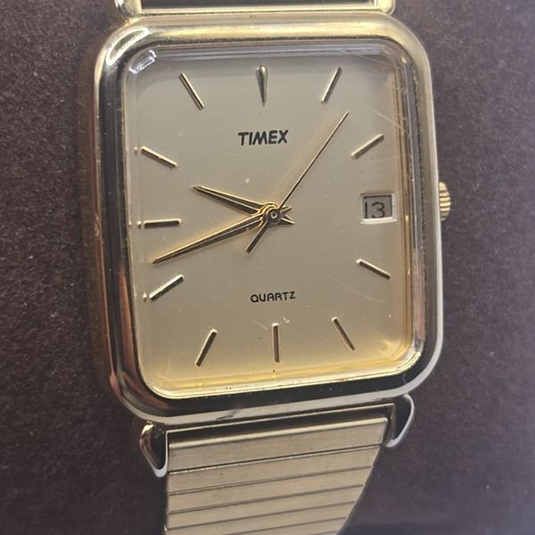 Vintage Timex Gold Tone Date Dial Quartz Men's Wristwatch | WatchCharts ...