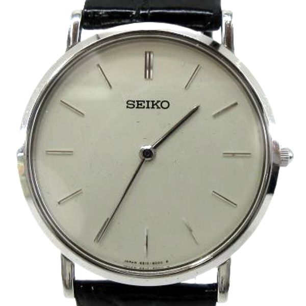 [Used] SEIKO "Seiko" mechanical watch thin move manual winding back ...