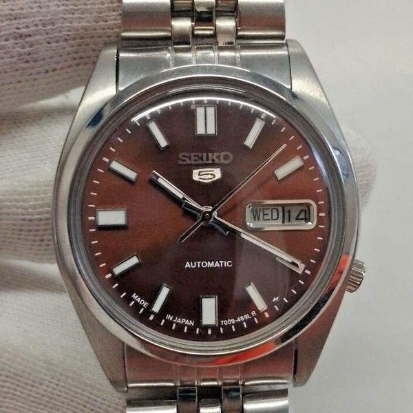 Vintage Seiko 5 Automatic Brown Dial Men's Watch 7009 Day/Date Japan ...
